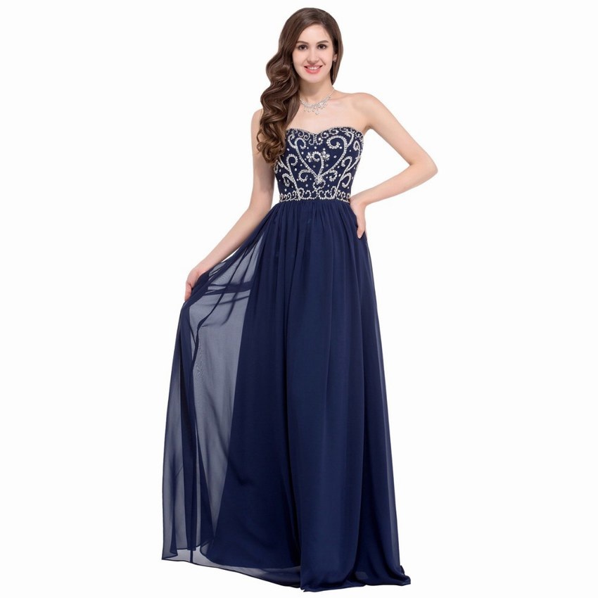 Elegant Long Prom Dresses Formal Gown Beaded Sequin Special Occasion ...